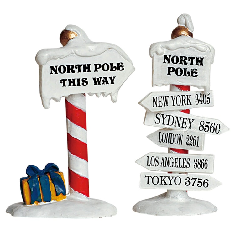 North Pole Signs, Set Of 2